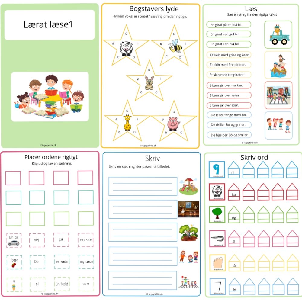 Store bogstav- og ordkort (Lær bogstaver) - Leg og Lektie - butikken