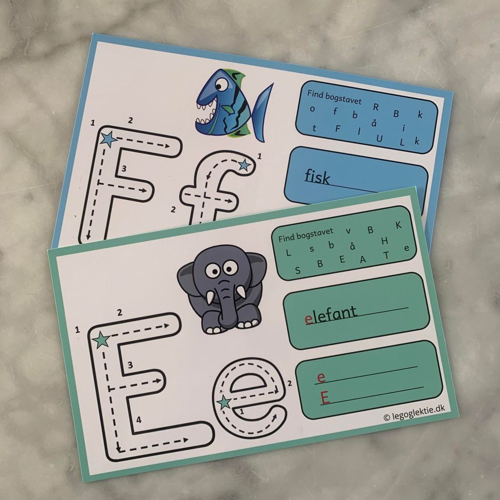 Store bogstav- og ordkort (Lær bogstaver) - Leg og Lektie - butikken