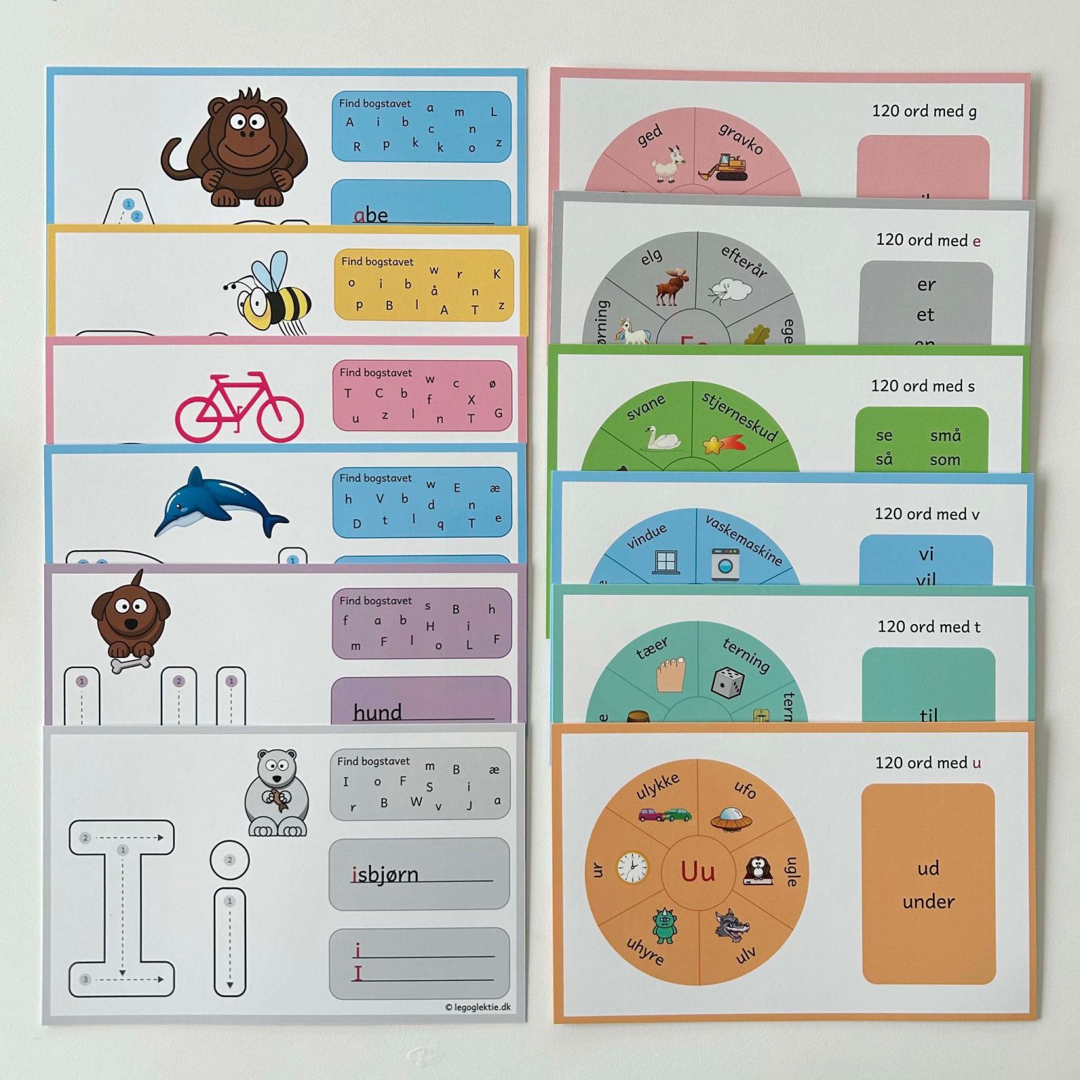 Store bogstavkort pakken (Lær bogstaver) - Leg og Lektie - butikken