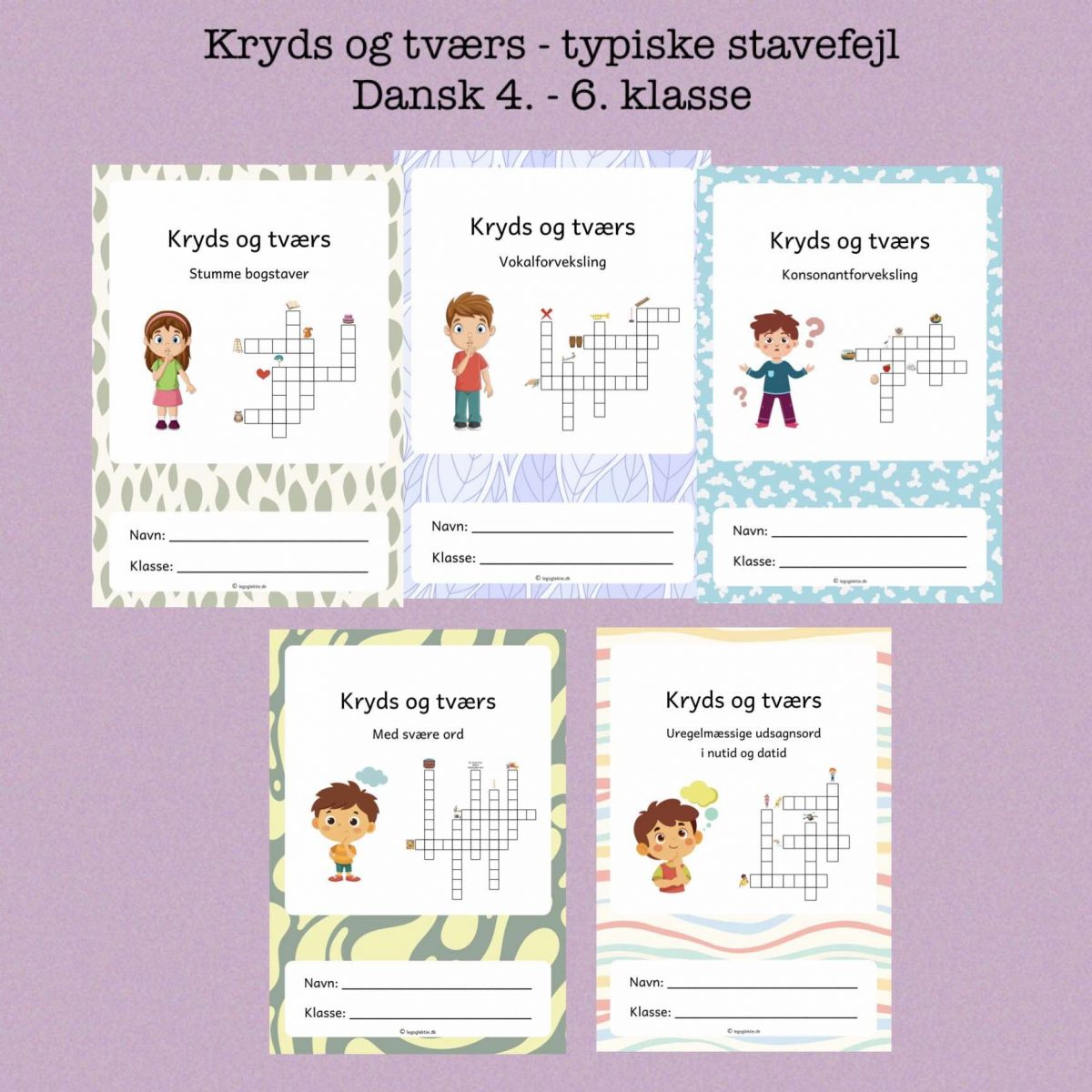 Kryds og tværs - stavefejl (Print selv) - Leg og Lektie - butikken